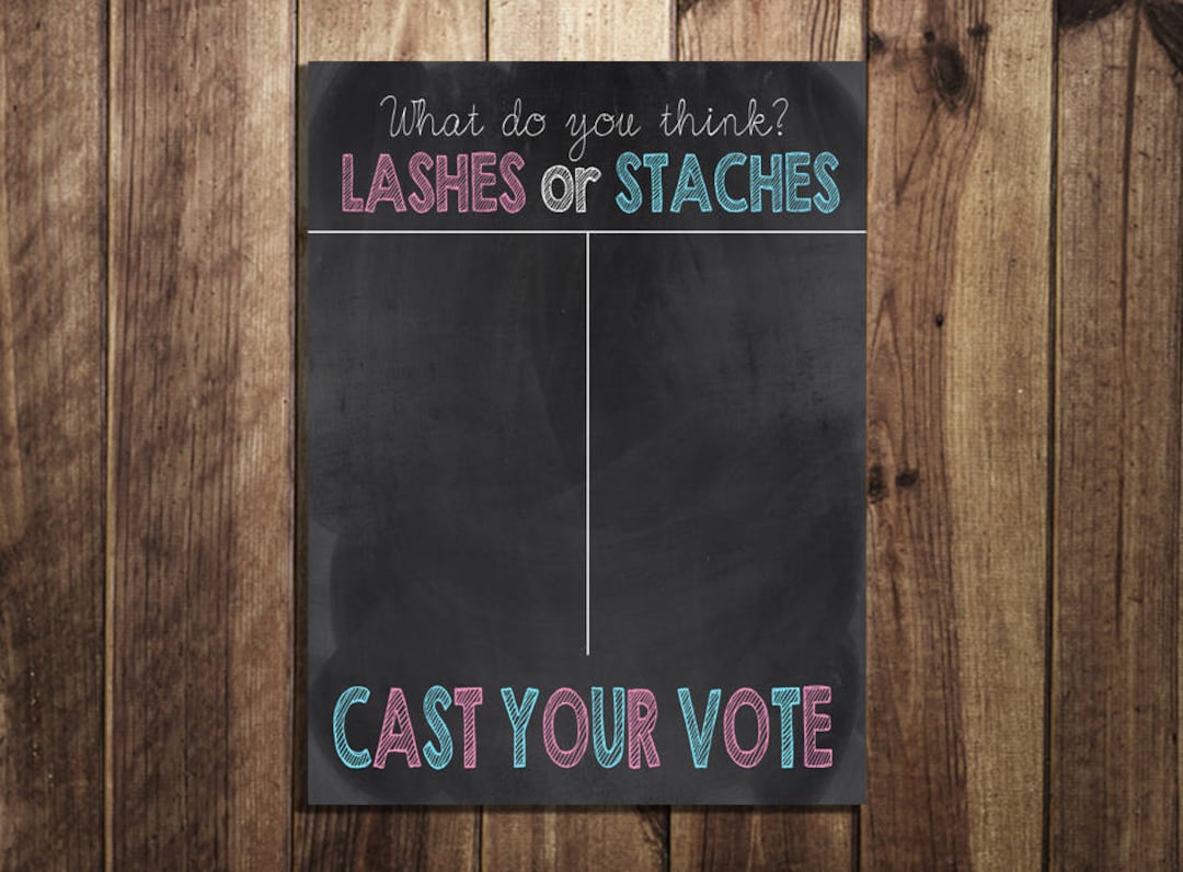 Lashes or Staches, Lashes or Stashes, Gender Reveal Party Decor ...