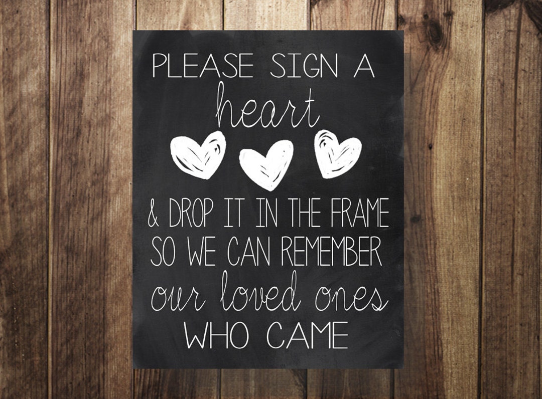 Please Sign a Heart, Wedding Guest Book, Sign Our Guestbook, Wedding ...