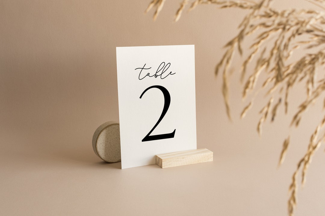 Table Numbers 1-10 Ready to Print, Simple Minimal Modern Script Design ...