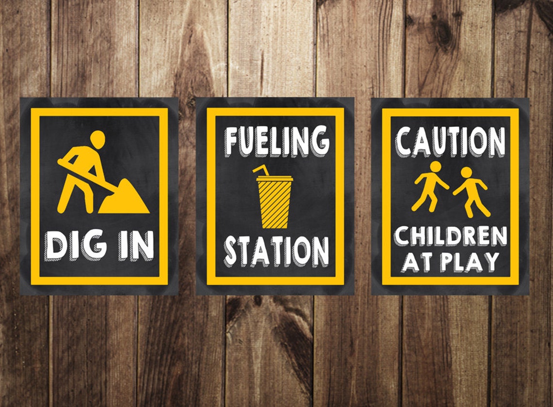 Construction Party Signs, Printable Construction Birthday, Dump Truck ...