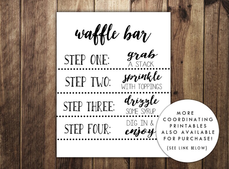 Waffle Bar 20 Printable Toppings Labels Pancakes Teacher - Etsy