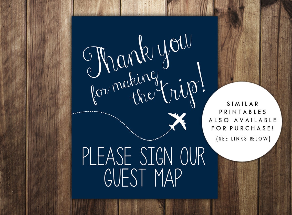 Please Sign Our Guest Map Thanks for Making the Trip | Etsy