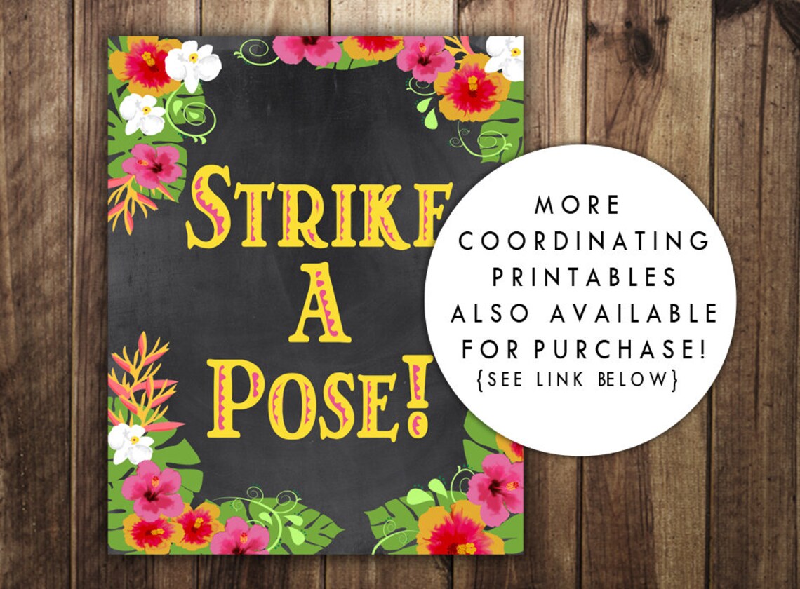 Luau Menu Sign Tropical Party Hawaiian Tiki Bar Sign DIY - Etsy