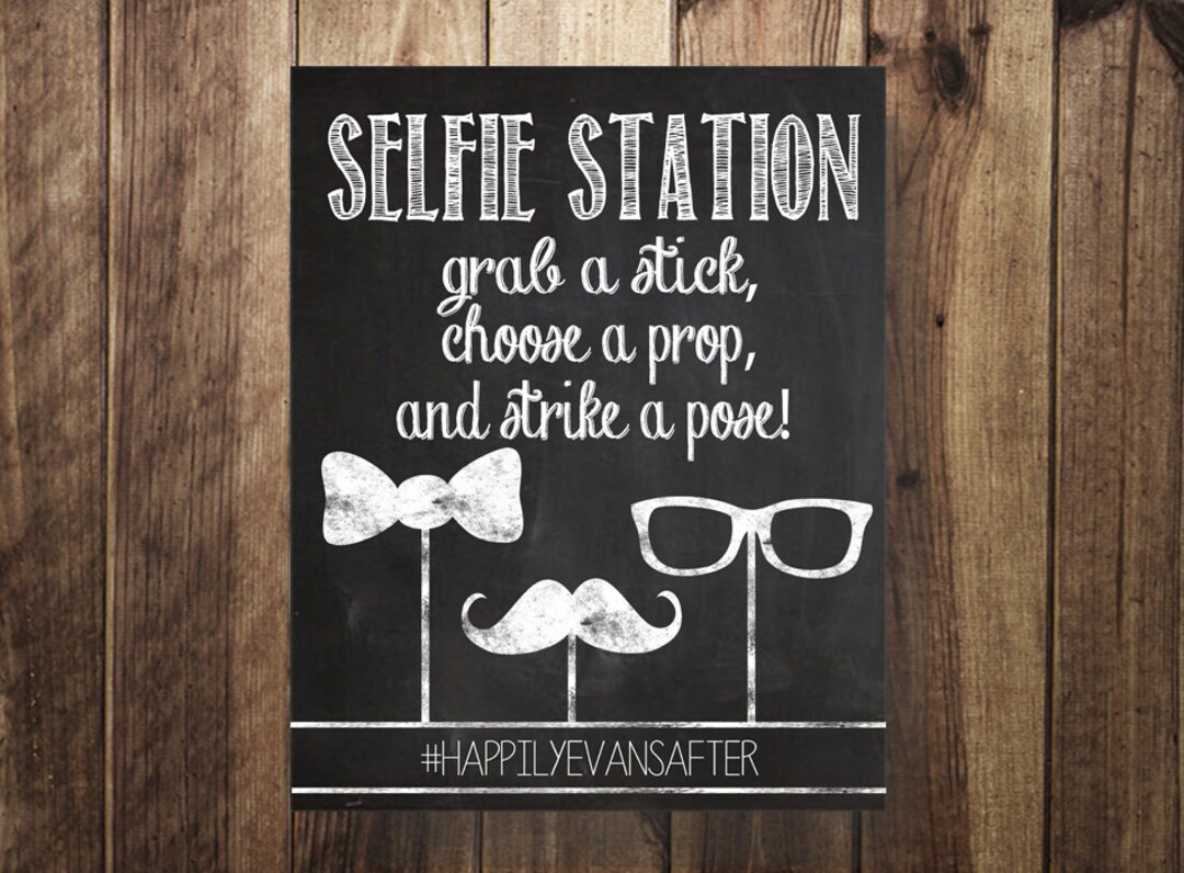 Photo Booth Printable Sign, Wedding Selfie Station Personalized Hashtag ...