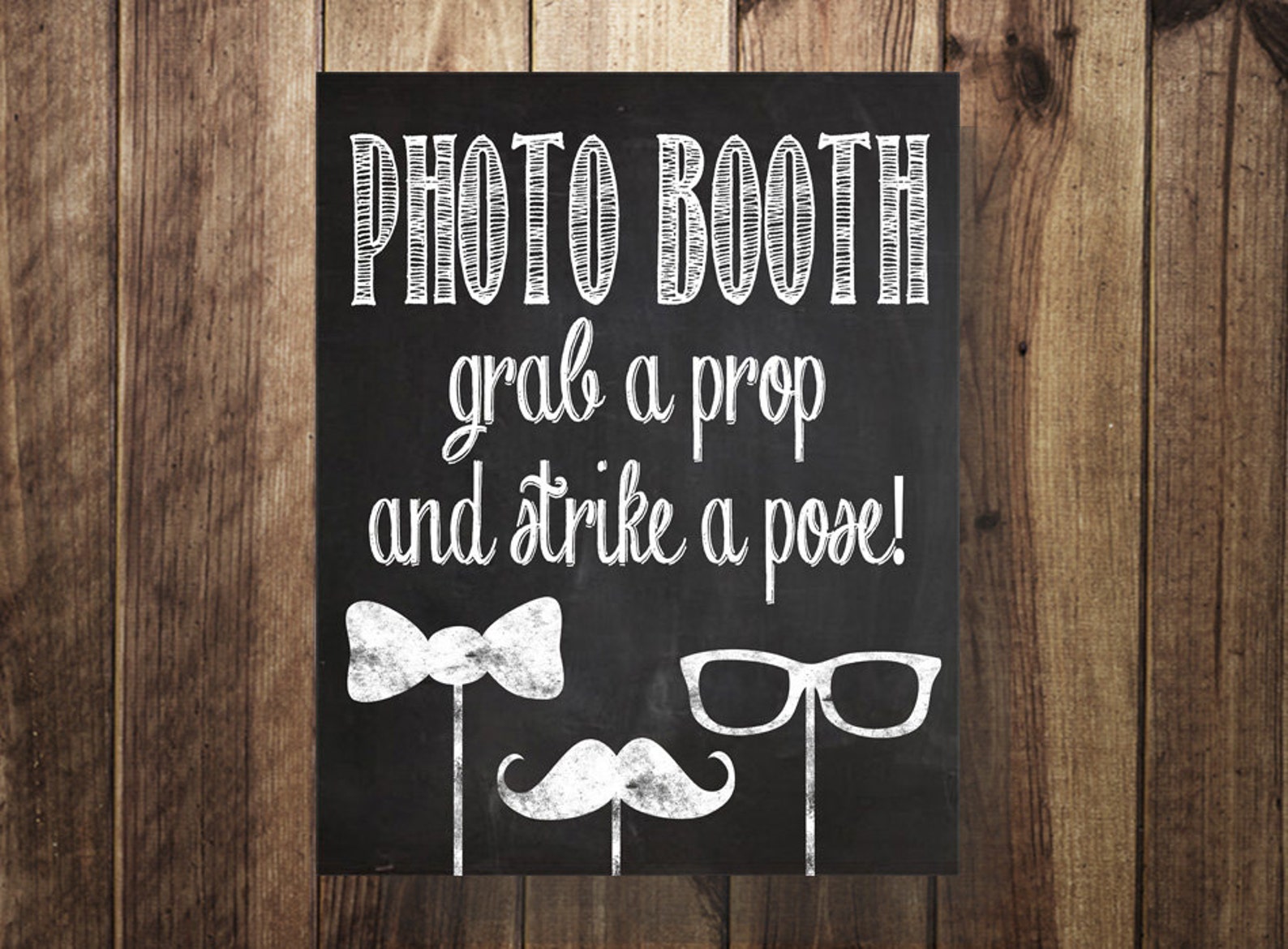 Photo Booth Prop Sign Grab a Prop Strike a Pose DIY Photo | Etsy