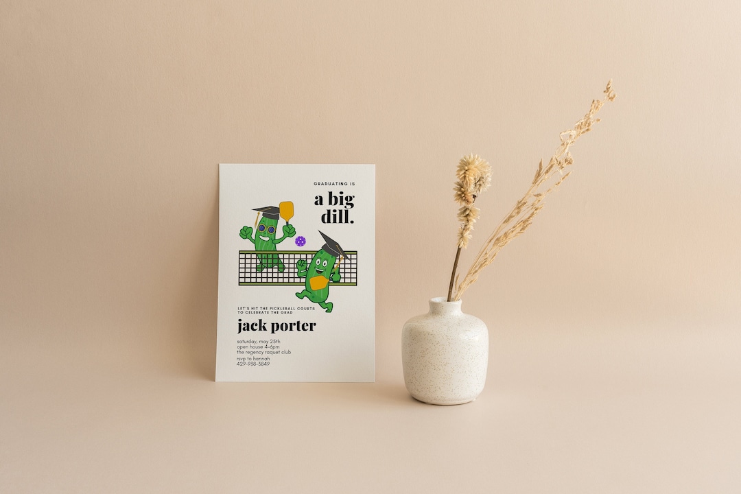 Pickleball Graduation Party, Pickle Ball Open House Invitation, Let's ...