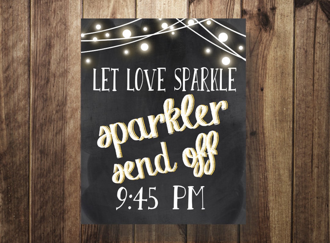 Sparkler Send off Sign, Printable Sparkler Sign, Wedding Send Off ...