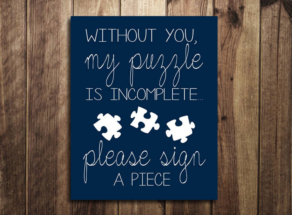 Please Sign a Puzzle Piece, Sign My Guest Book, Graduation Party Sign ...
