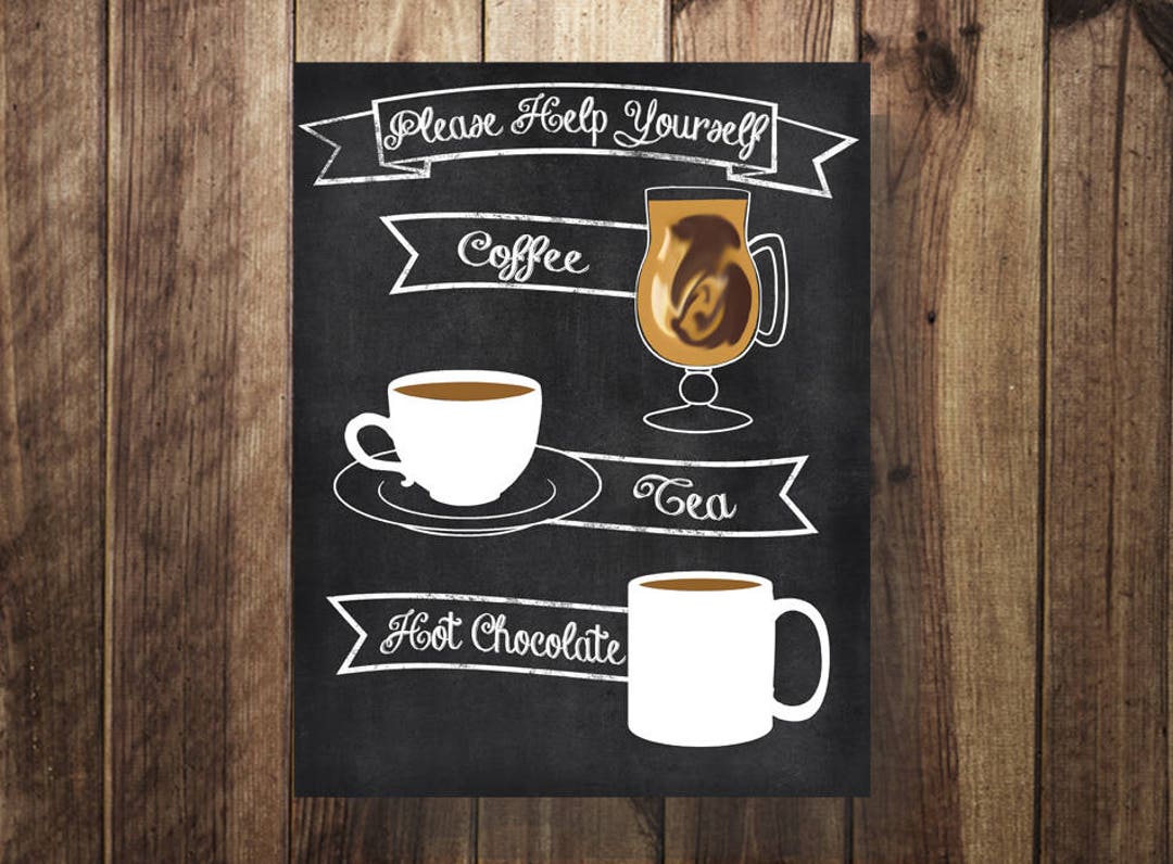 Coffee Station Sign, Coffee Bar, Hot Chocolate Bar, Drink Station ...