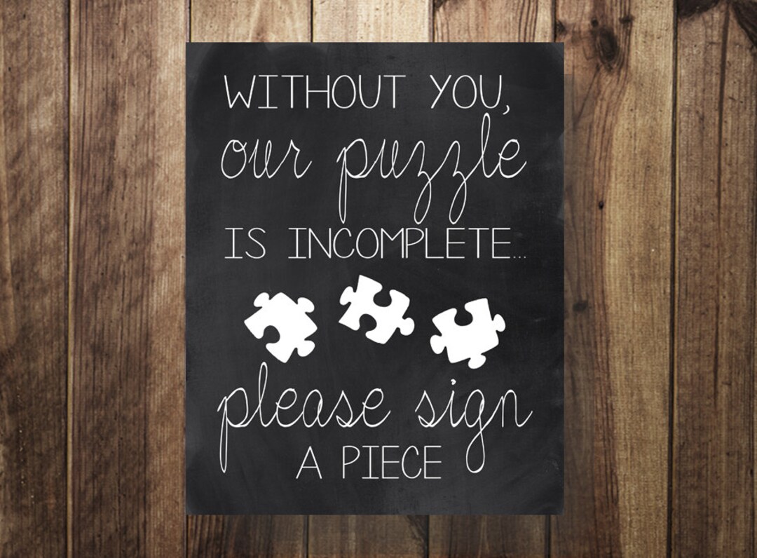 Please Sign a Puzzle Piece, Sign Our Guest Book, Wedding Reception, DIY ...