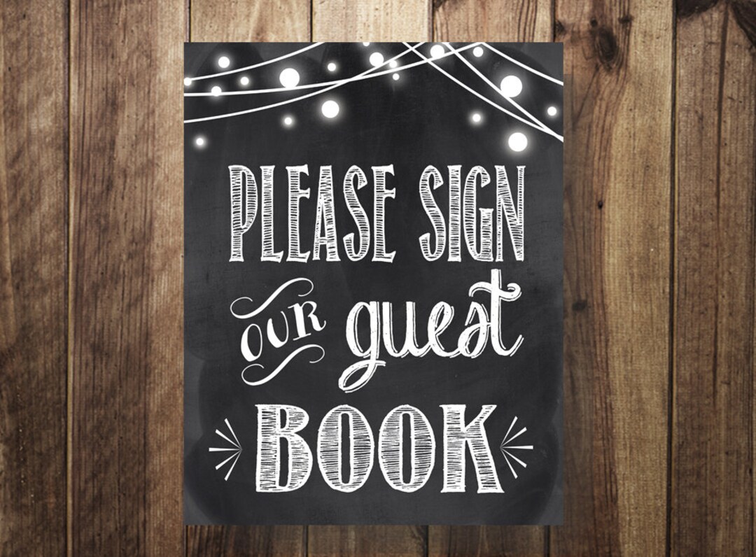 Please Sign Our Guest Book, Guest Book Sign, Guestbook Sign ...