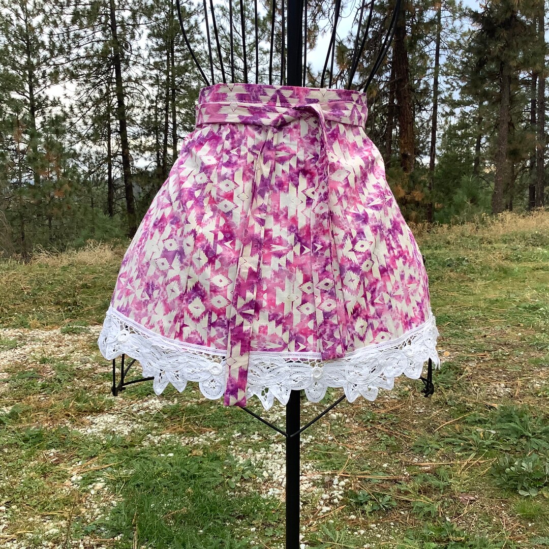 Pretty Pink Floral Apron, Women’s Kitchen Apron, Cotton Fabric ...