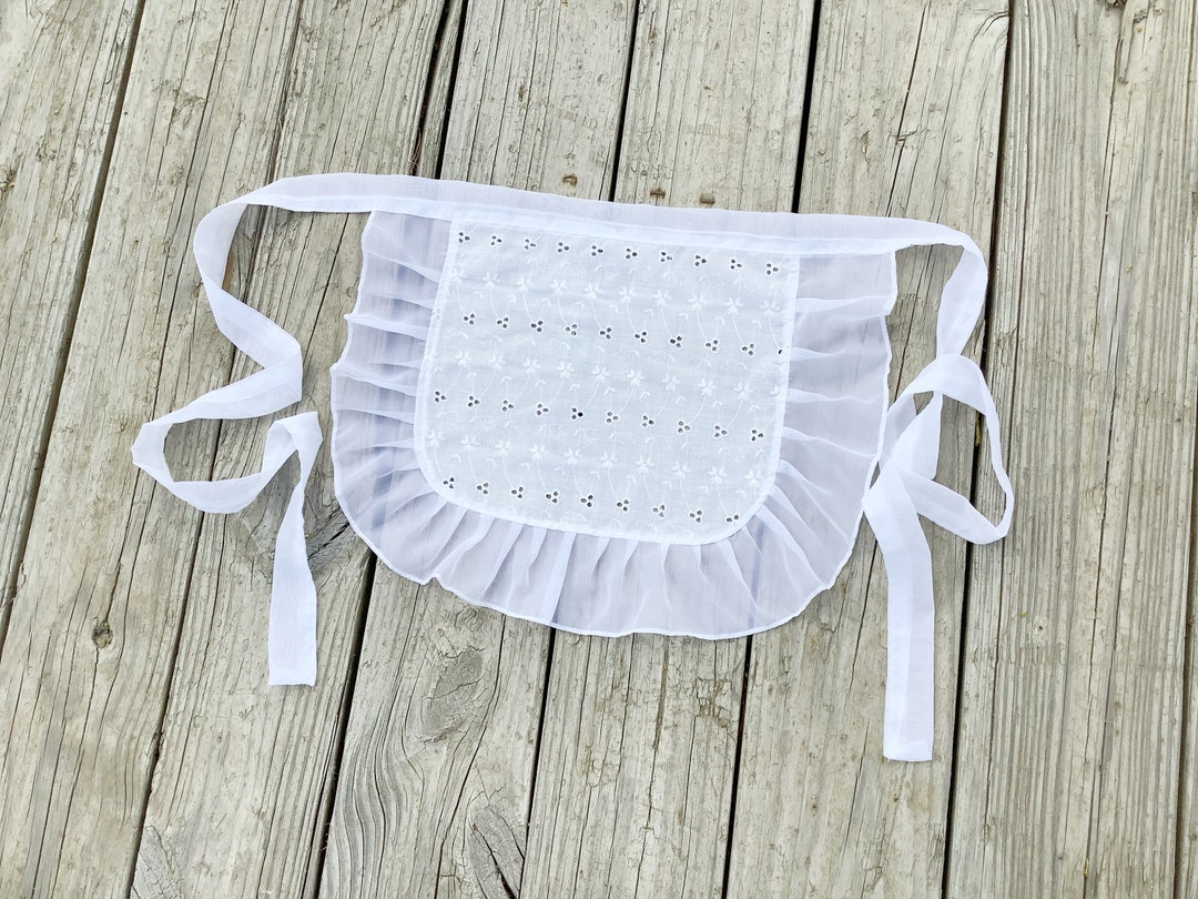 BESTSELLER White Eyelet Ruffle Apron, TEA Party Apron, French Maid ...