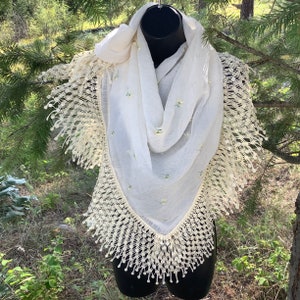 Oversize Cream Shawl for Bride, Elegant Wedding Shawl With Tear Drop ...