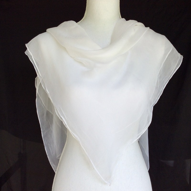 White Chiffon Scarf - Etsy