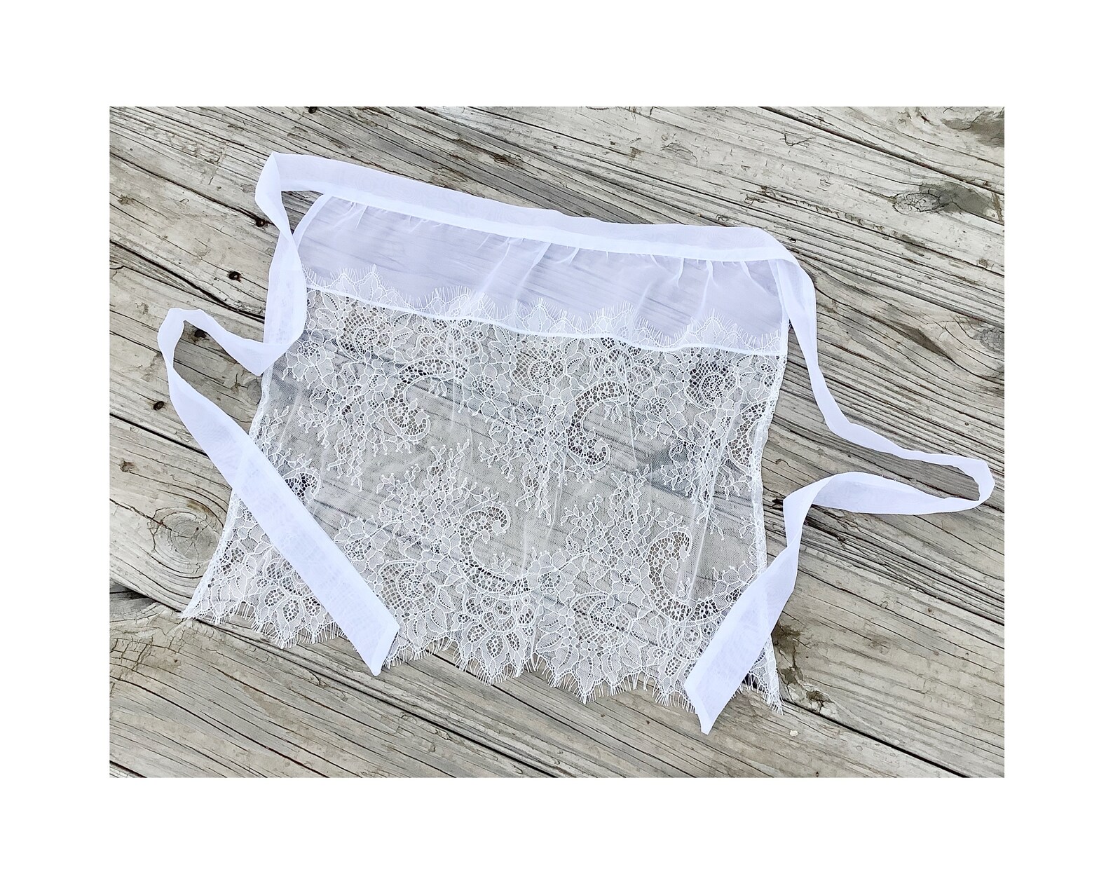 18 Wide White Lace Apron Dirndl Lace Apron Women Half White - Etsy