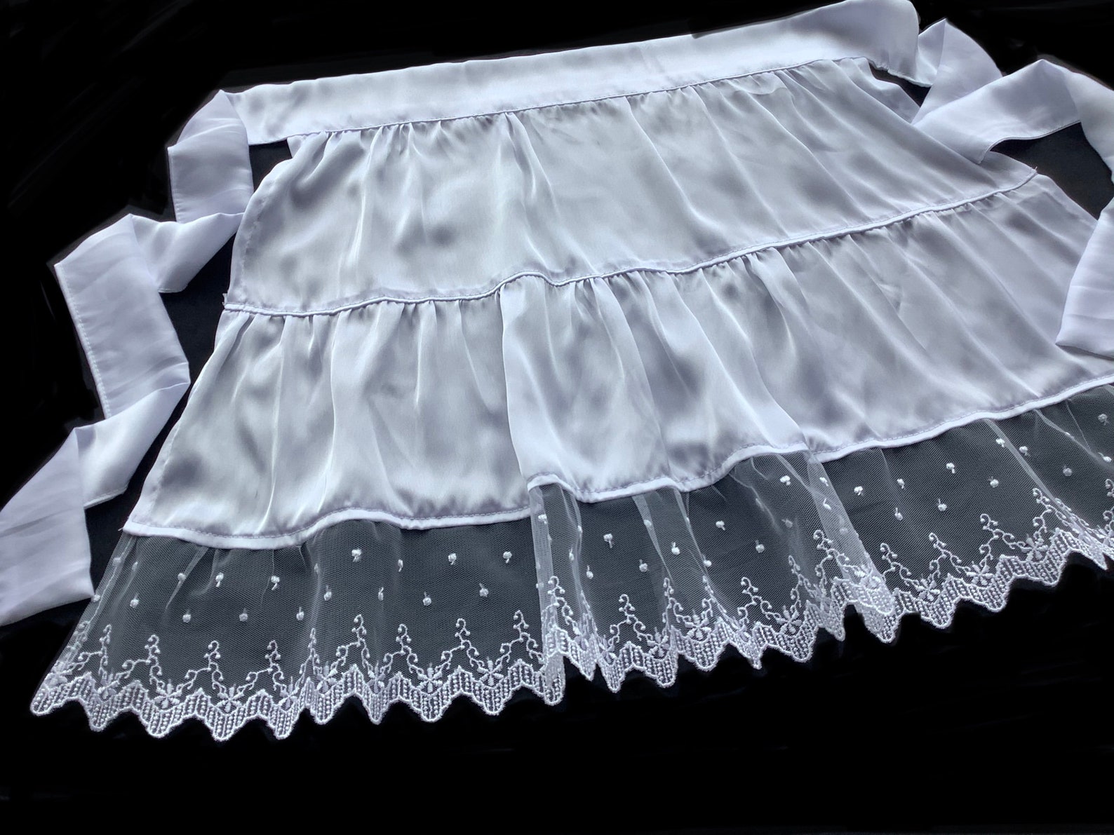 2 Ruffles Style Apron With Lace Ruffle Sexy French Maid Apron | Etsy