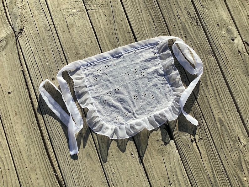 White Eyelet Ruffle Apron Costume Party Aprons French Maid | Etsy