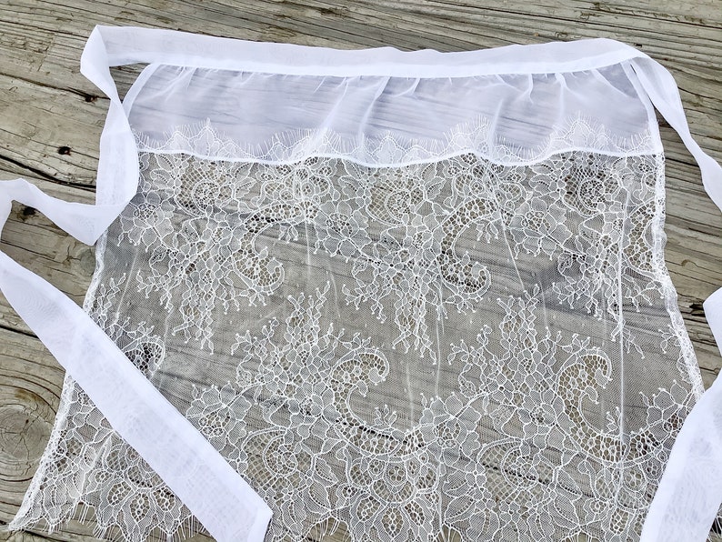 18 Wide White Lace Apron Dirndl Lace Apron Women Half White - Etsy