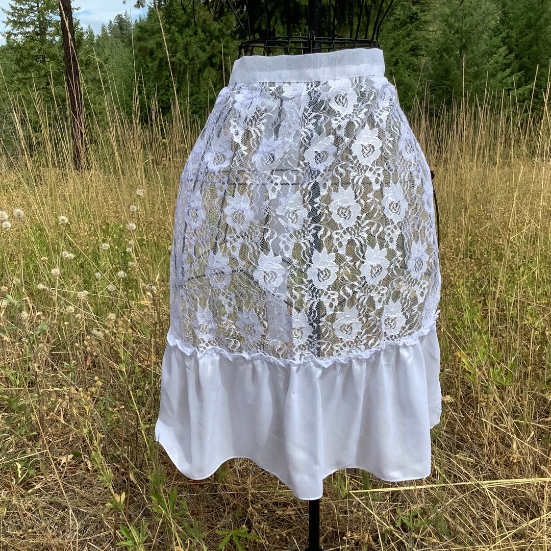 Lace White Apron With Ruffles, Victorian Apron Costumes Bridal Shower ...
