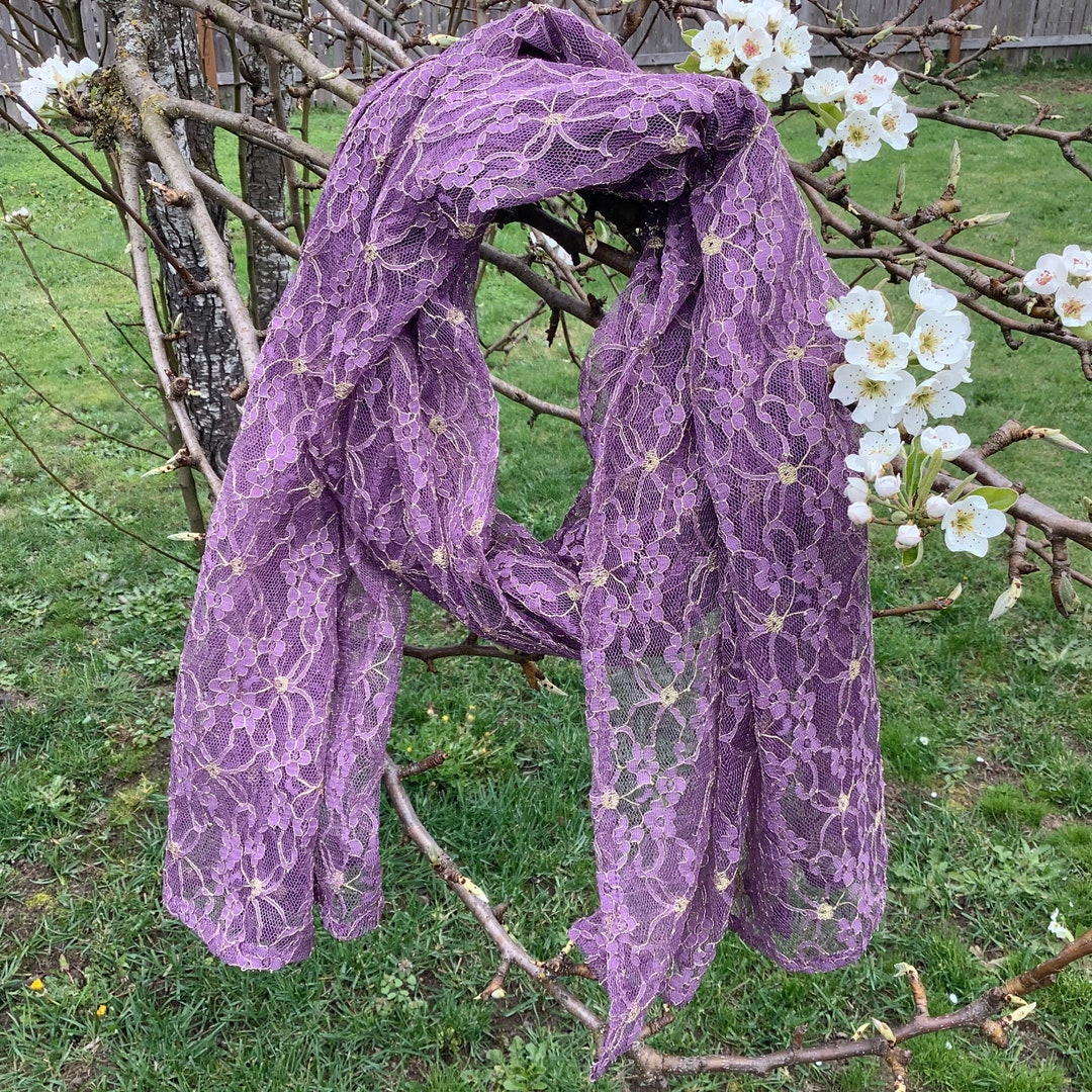 Plum Purple Lace Shawl for Women, Dark Plum Long Shawl, Long Lace Scarves, Renaissance Cape ...