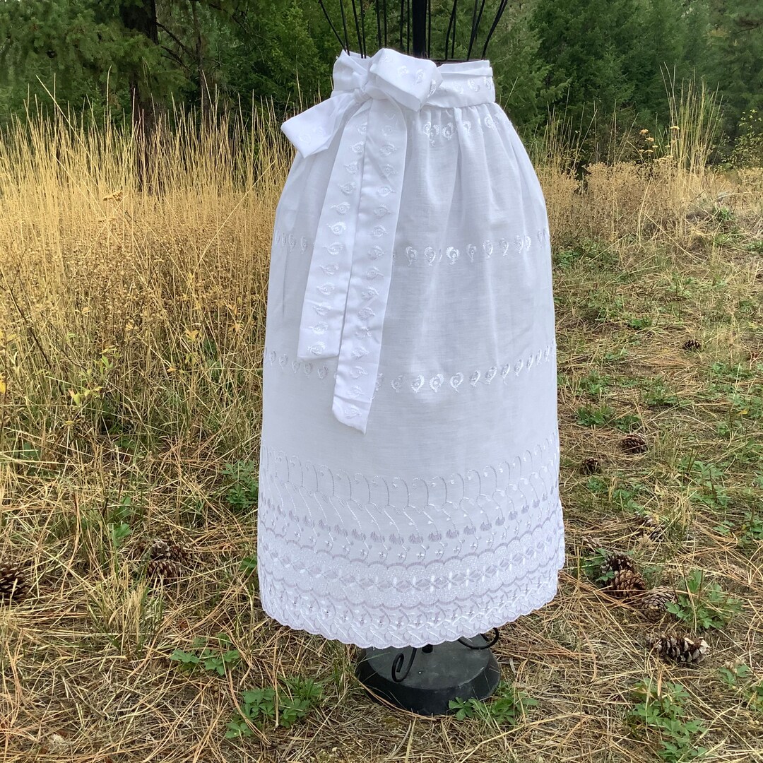 White Apron, Old Fashioned Apron for Ladies, White Half Apron for Woman ...