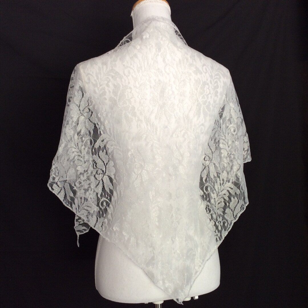Bridal White Lace Shawl, Sparkly White Lace Shawl, Outdoor Wedding ...