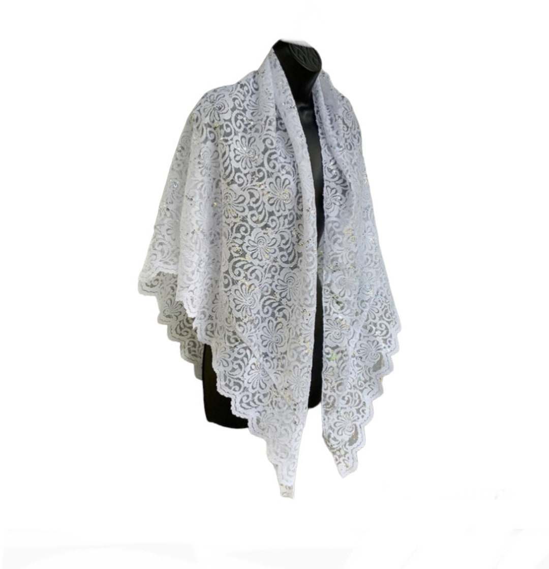 Sparkly White Lace Shawl for Bride, Plus Size Shawl for Bride, Gypsy ...