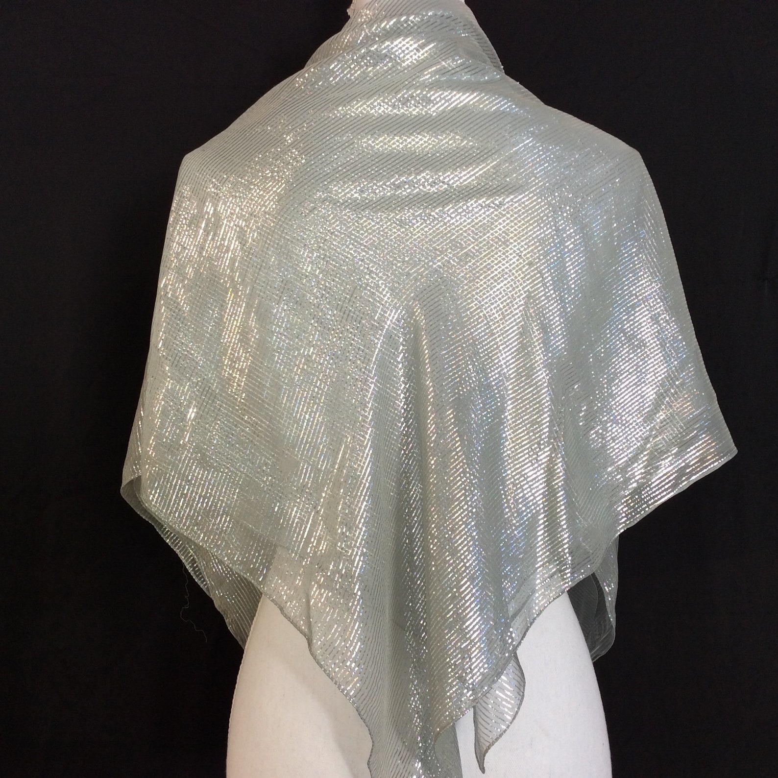 Silver Silk Scarf Metallic Silver scarf Wedding Silk Shawl | Etsy