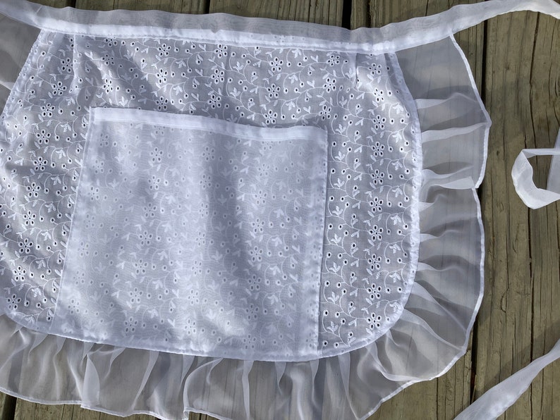 White Apron With Pocket for Bridal Shower Wedding Dance Apron | Etsy