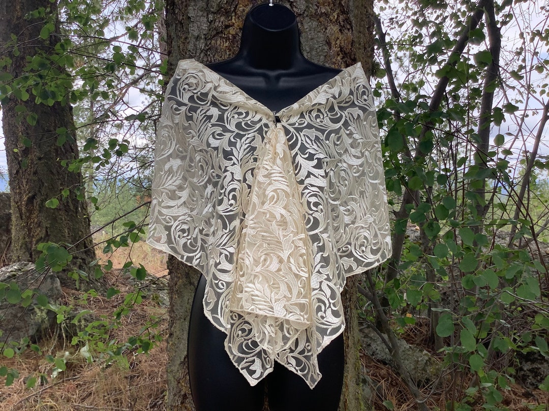 Bestseller Heavy Cream Lace Shawl, Long Lace Shawls Bridesmaids Scarves ...