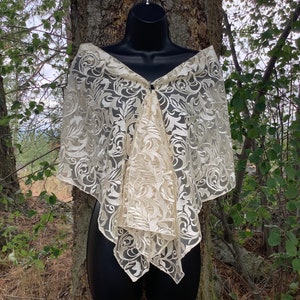 Bestseller Heavy Cream Lace Shawl, Long Lace Shawls Bridesmaids Scarves ...