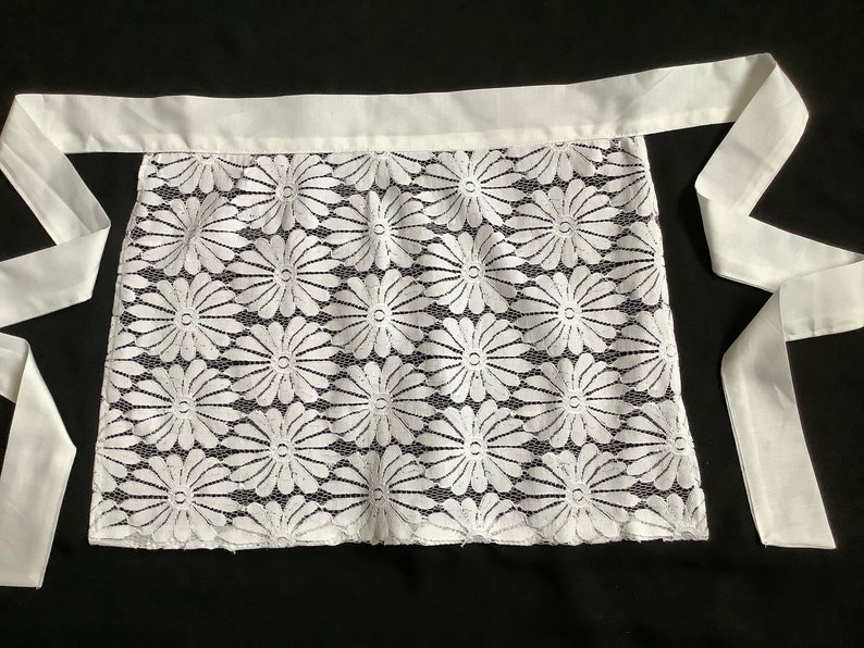 White Cotton Lace Apron Lace French Maid Apron for Bridal | Etsy