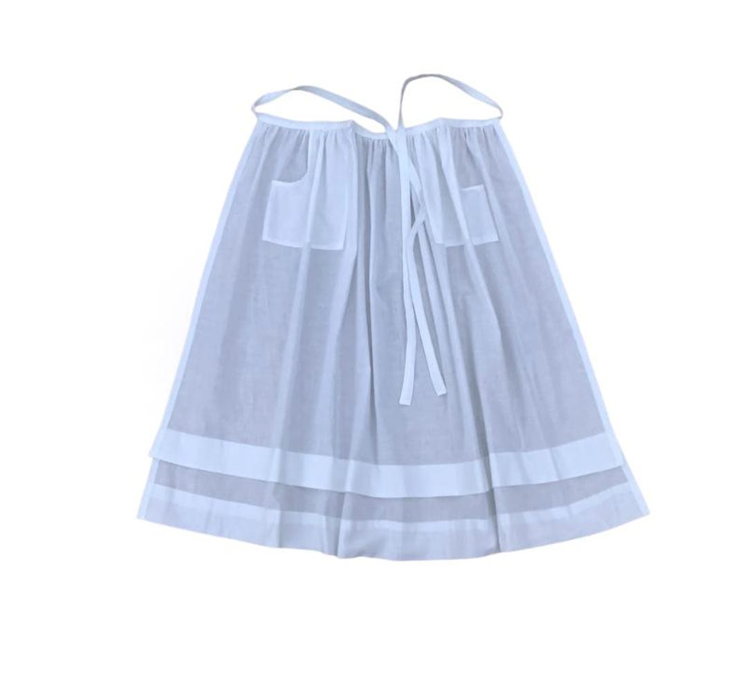 Extra Long White Apron 2 Pockets Renaissance Costume Apron, Solid White ...