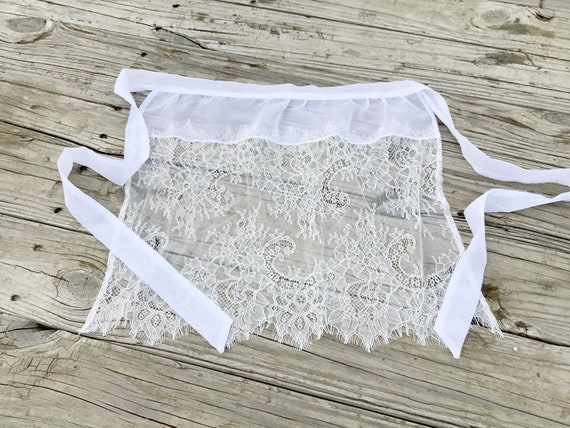 18 Wide White Lace Apron Dirndl Lace Apron Women Half White - Etsy