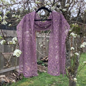 Plum Purple Lace Shawl for Women, Dark Plum Long Shawl, Long Lace ...
