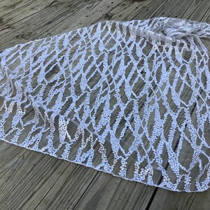 White Lace shawl Sparkly Lace Scarf Sparkly Wedding Shawl | Etsy