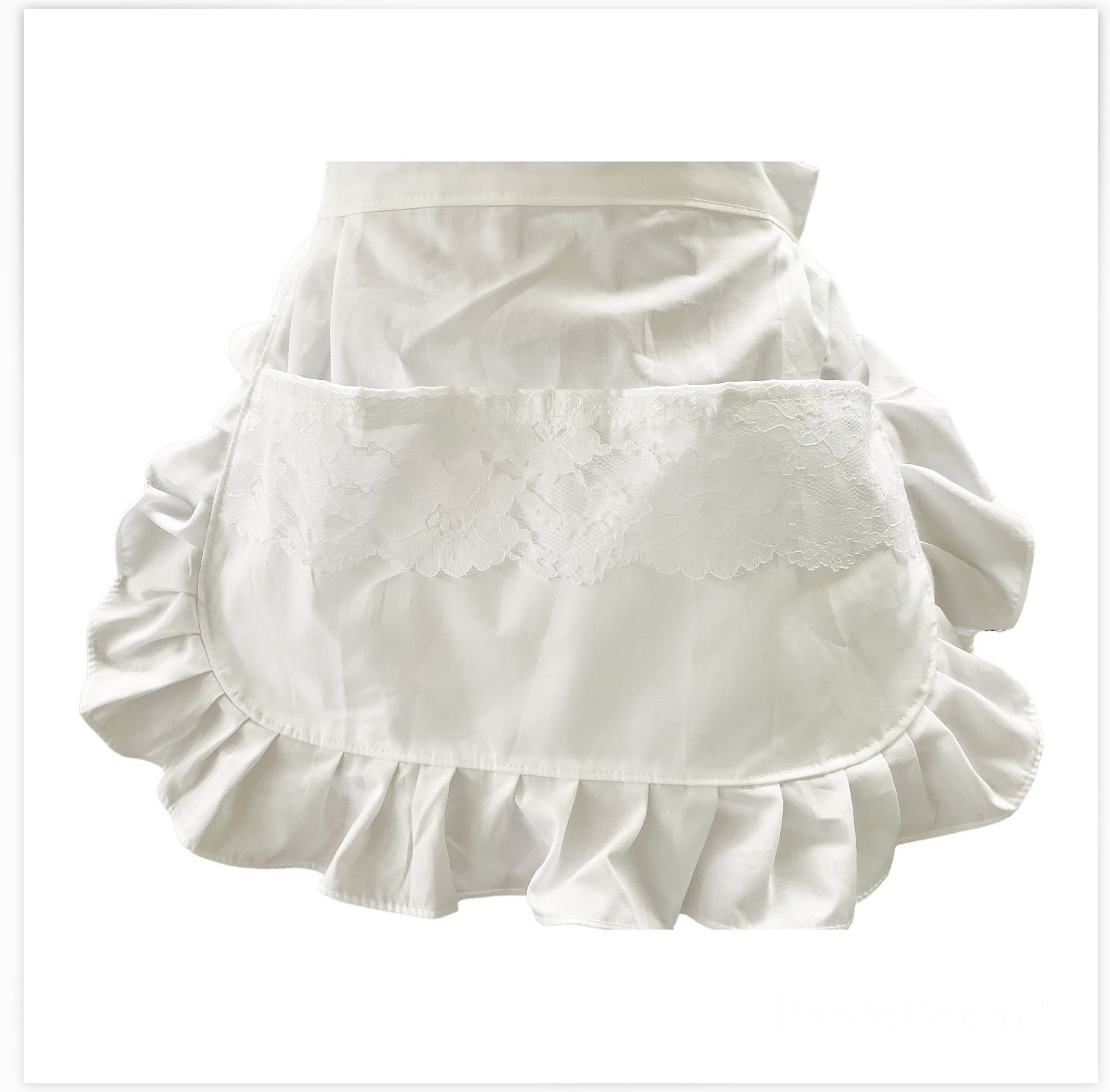 Plain White Apron With Pocket, White Fabric Vendor Apron, Waitress ...