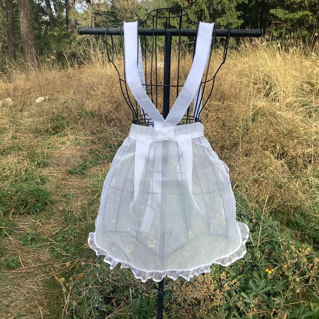 Chrestina Magenta Apron, TV Horror Show Maid Apron, White Costume Apron ...