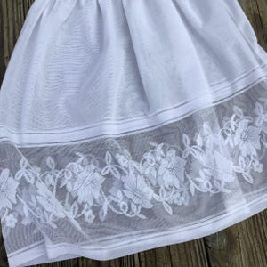 Bridal White Lace Skirt, White Skirt Slip, Victorian Lace Skirt Floral Fabric Elastic Top Skirt ...