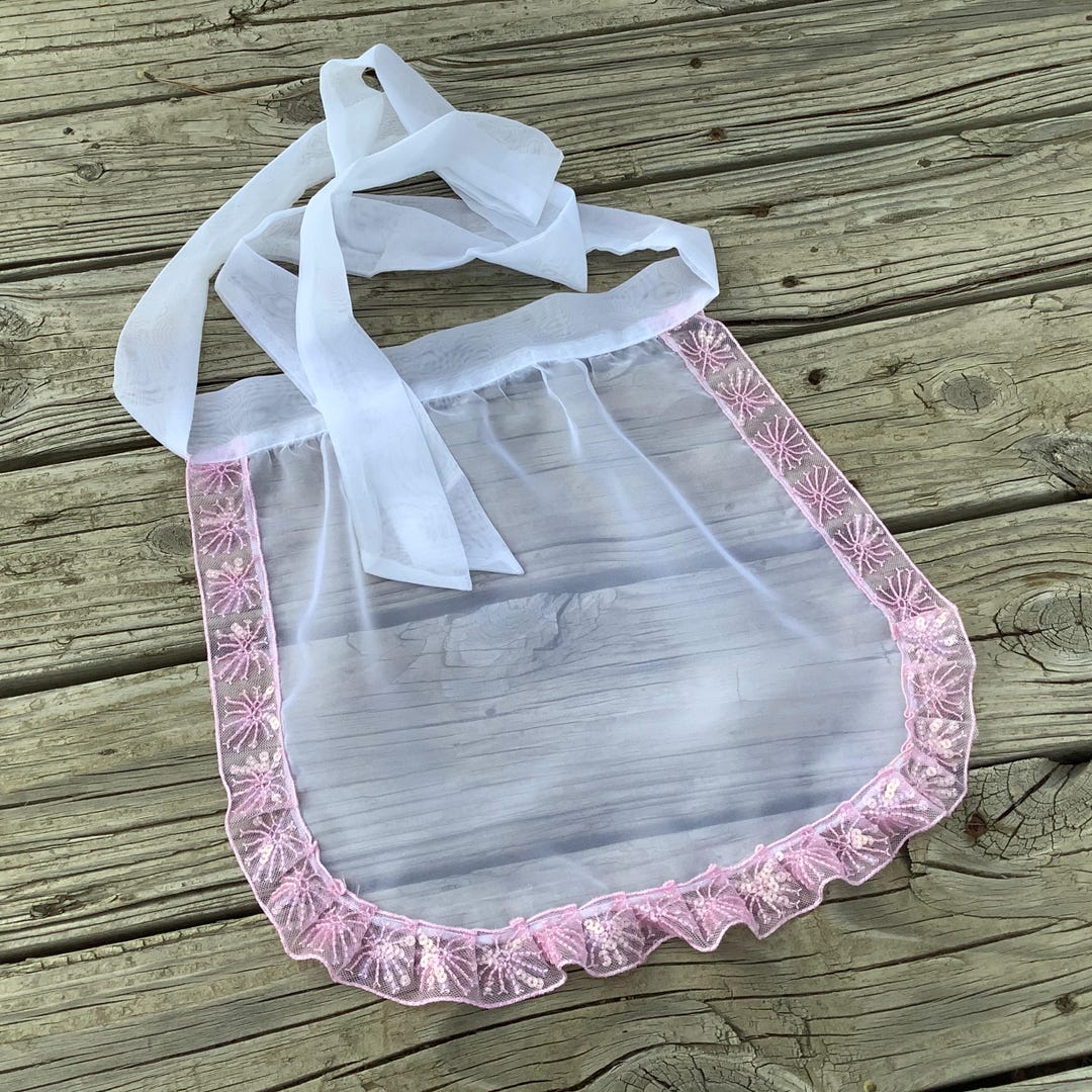 Extra Long Ties White Apron, Lace Dirndl Apron, Sexy Birthday Party ...