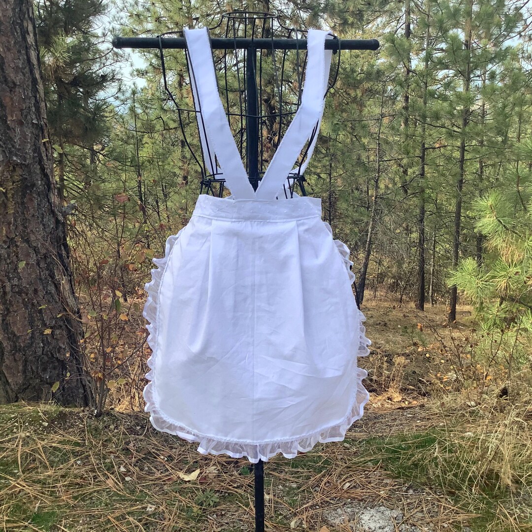 Chrestina Magenta Apron, TV Horror Show Maid Apron, White Costume Apron ...