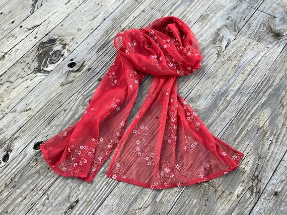 Sheer Red Scarf