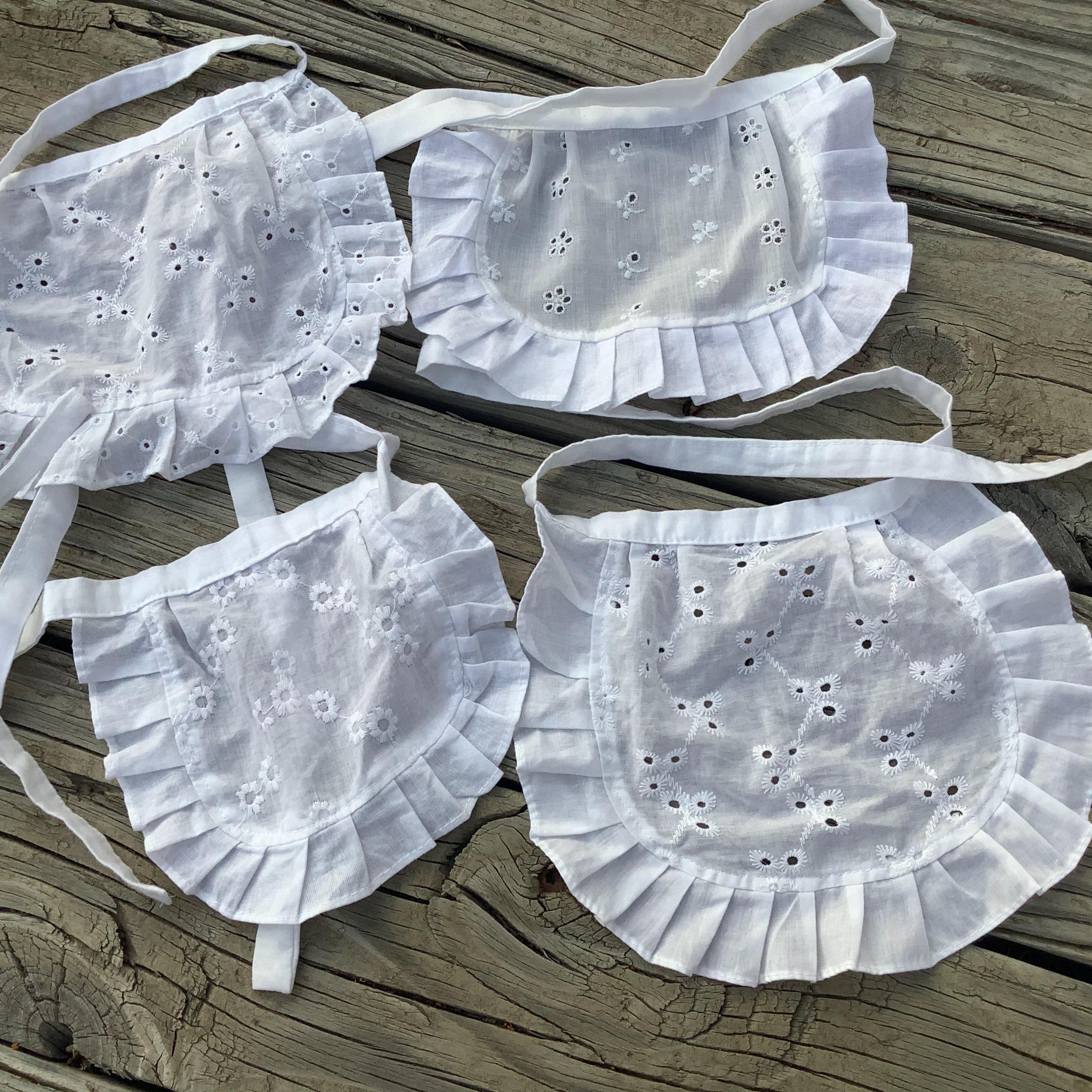 Toddler White Eyelet Apron With Ruffle, Mini Baby Apron, Old Fashioned ...