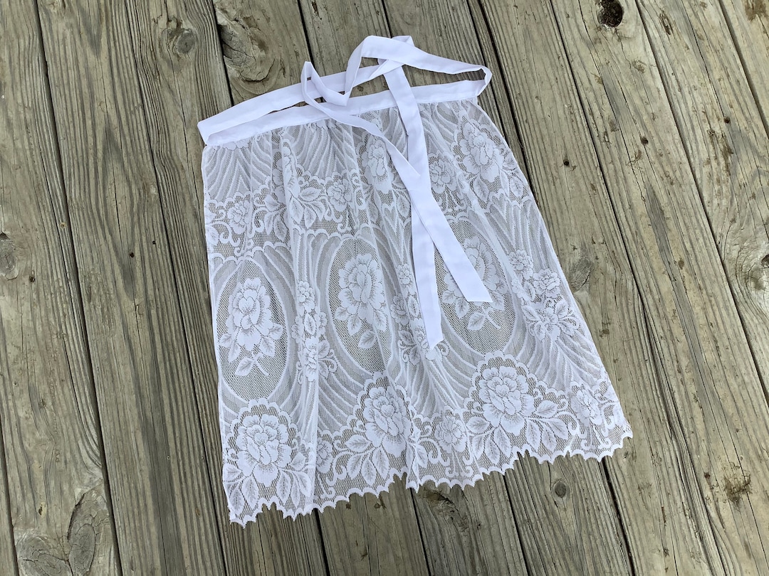 Pretty White Lace Apron, Costume Apron for Women, Birthday Party Outfit ...