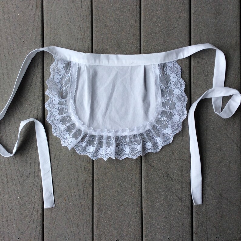 White lace ruffles Apron Bridal Shower Apron Half White | Etsy