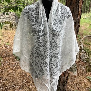 Off White Lace Shawl Large Sparkly Floral Wedding Shawl - Etsy