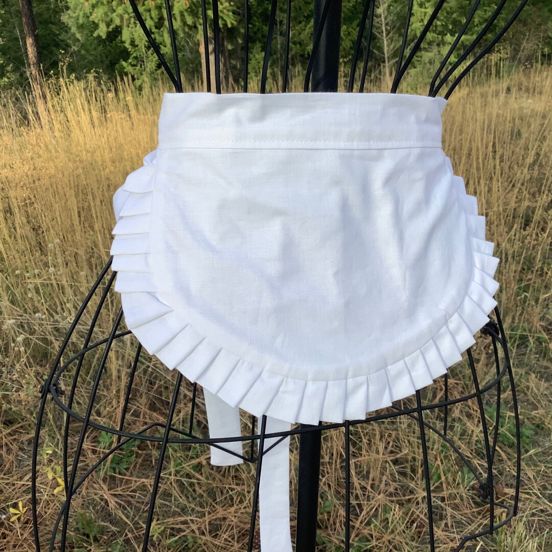 Extra Small Apron for Women Old Fashioned Solid White Apron Extra Small Apron for Women Old Fashioned Solid White Apron