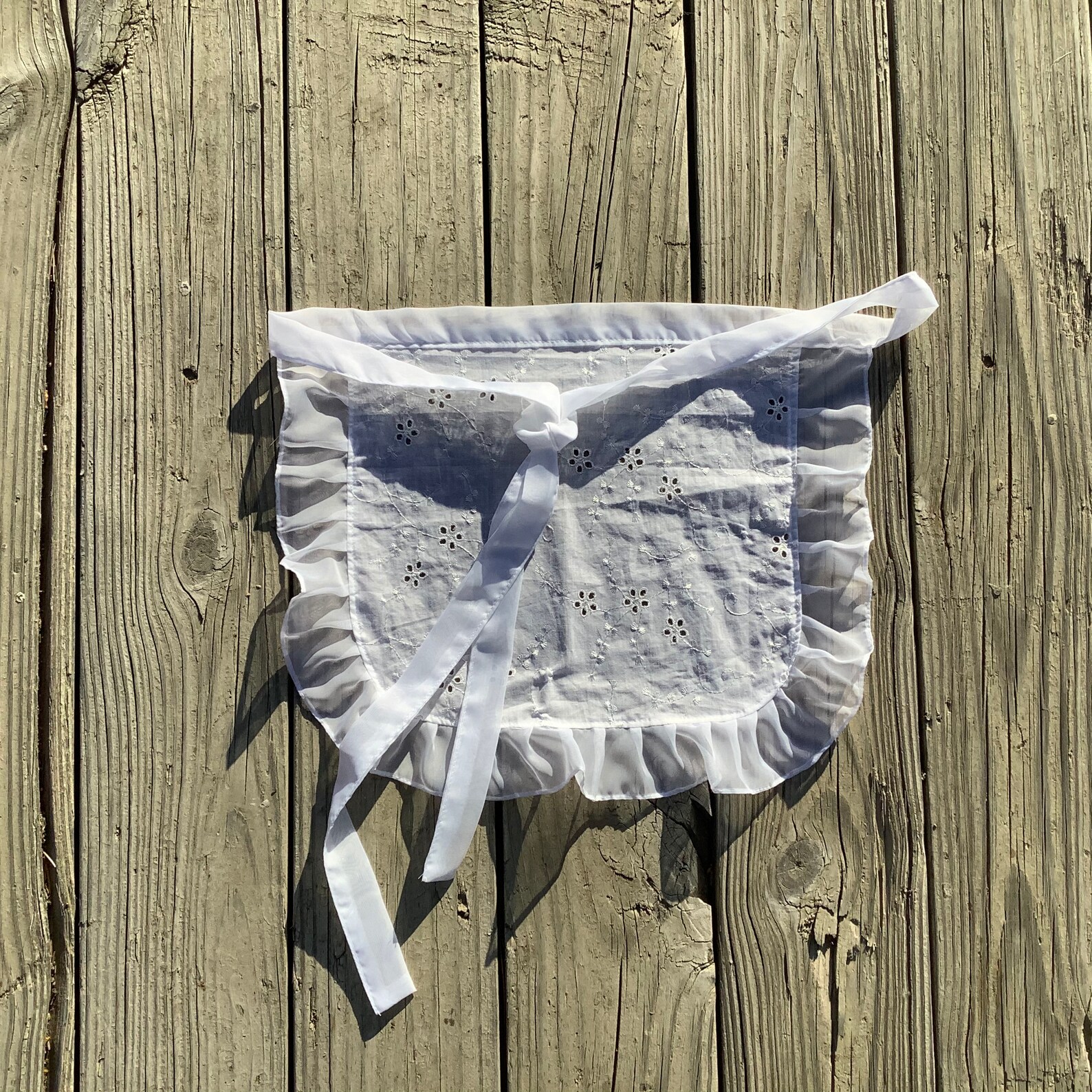 White Eyelet Ruffle Apron Costume Party Aprons French Maid | Etsy