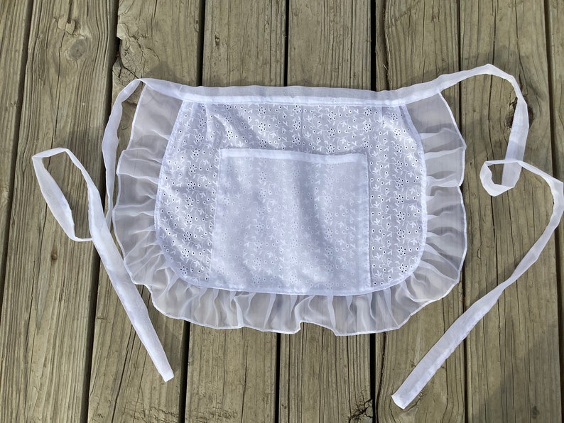 White Apron With Pocket for Bridal Shower Wedding Dance Apron | Etsy
